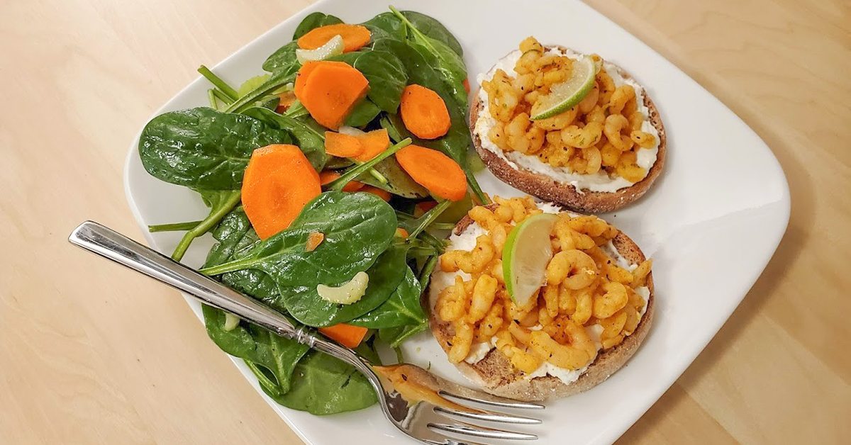 Recipe: Curry lime shrimp on English muffin | PeaceHealth